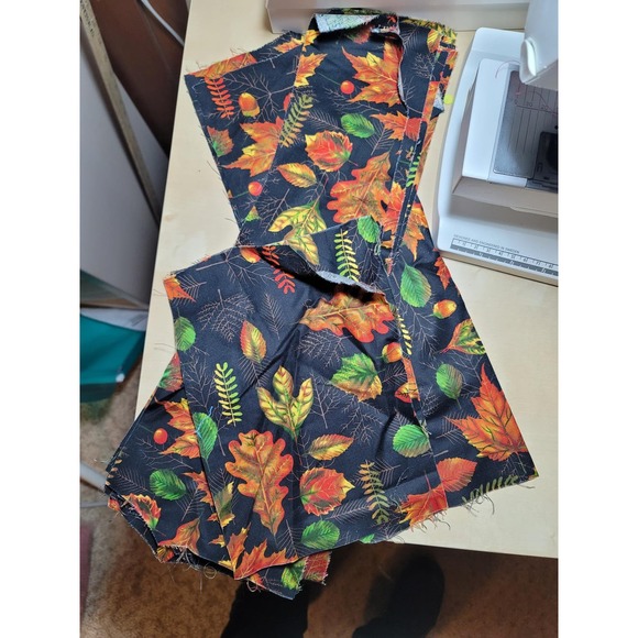 Office | Fabric Scraps Black With Leaves12 | Poshmark